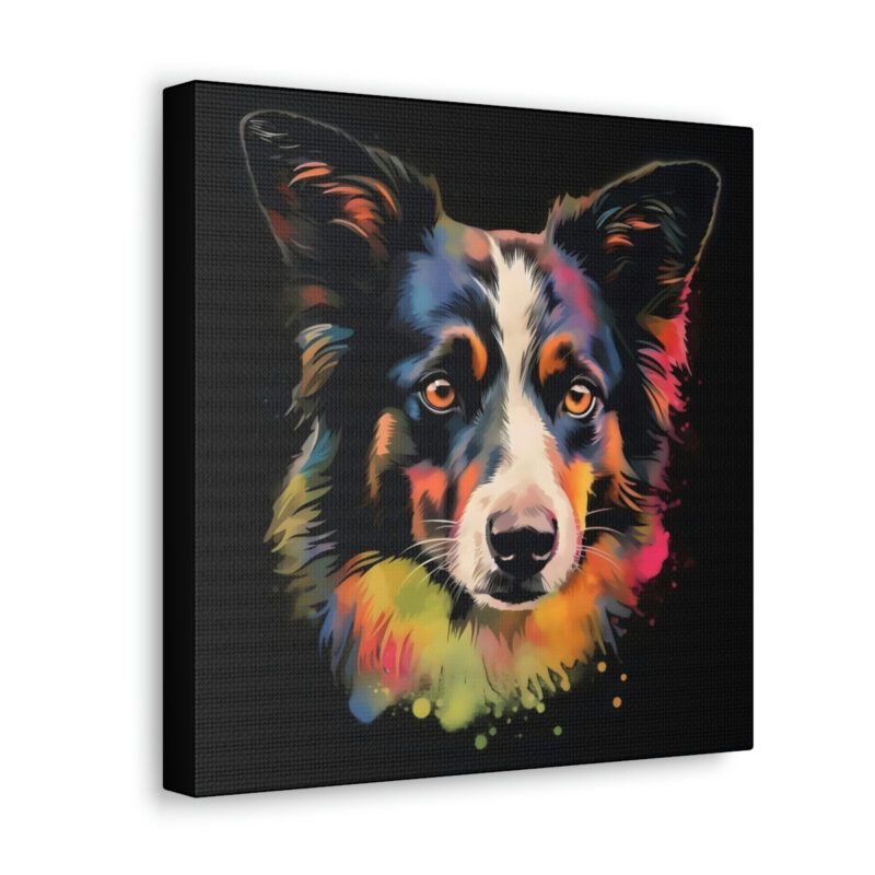 Acrylic Portrait of Border Collie Frame Canvas Gallery Wraps - Mowbi
