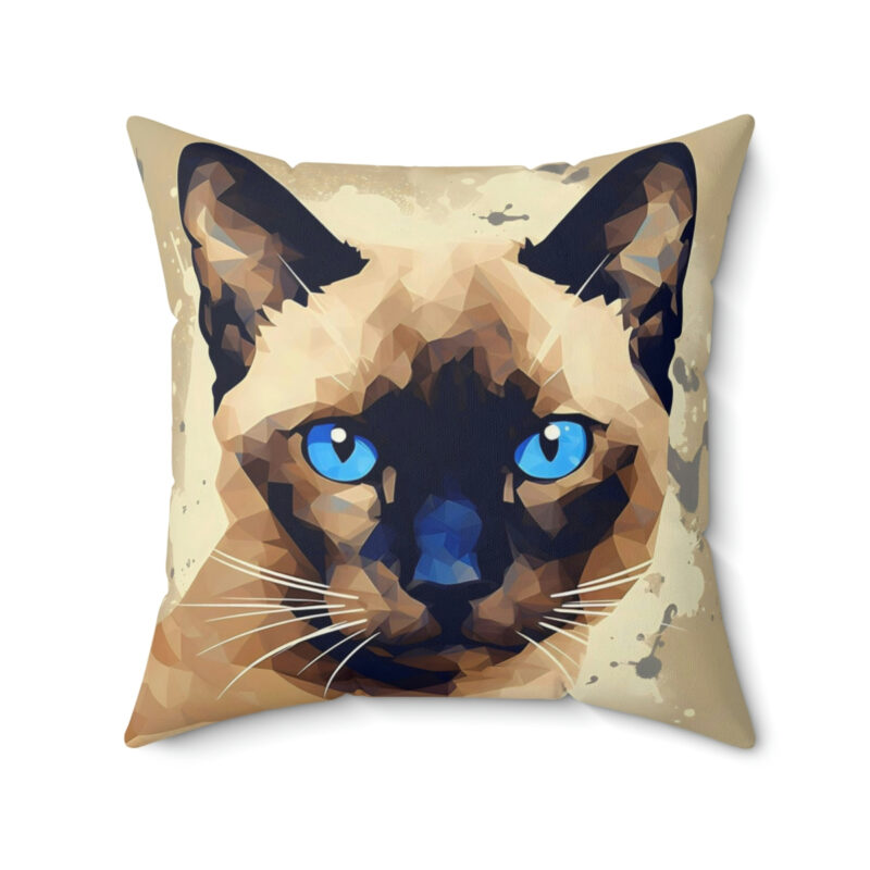 Retro Art Deco Mid-Century Modern Siamese Cat Square Pillow - Mowbi
