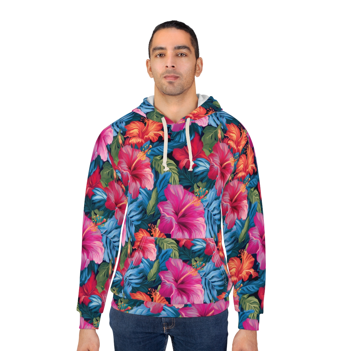 Hibiscus Floral Pullover Hoodie - Mowbi